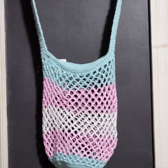 Hand Crafted | Bags | Trans Pride Crochet Market Bag | Poshmark